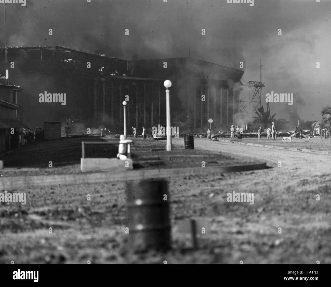 WORLD WAR II: PEARL HARBOR. /nScene after the Japanese attack on Pearl ...