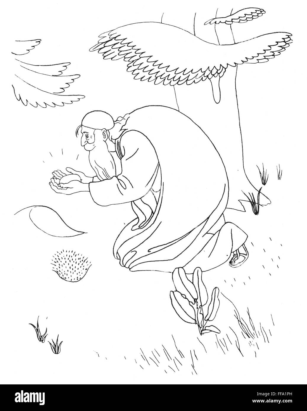 AESOP: MISER AND GOLD. /n'The Miser and His Gold.' Illustration from ...