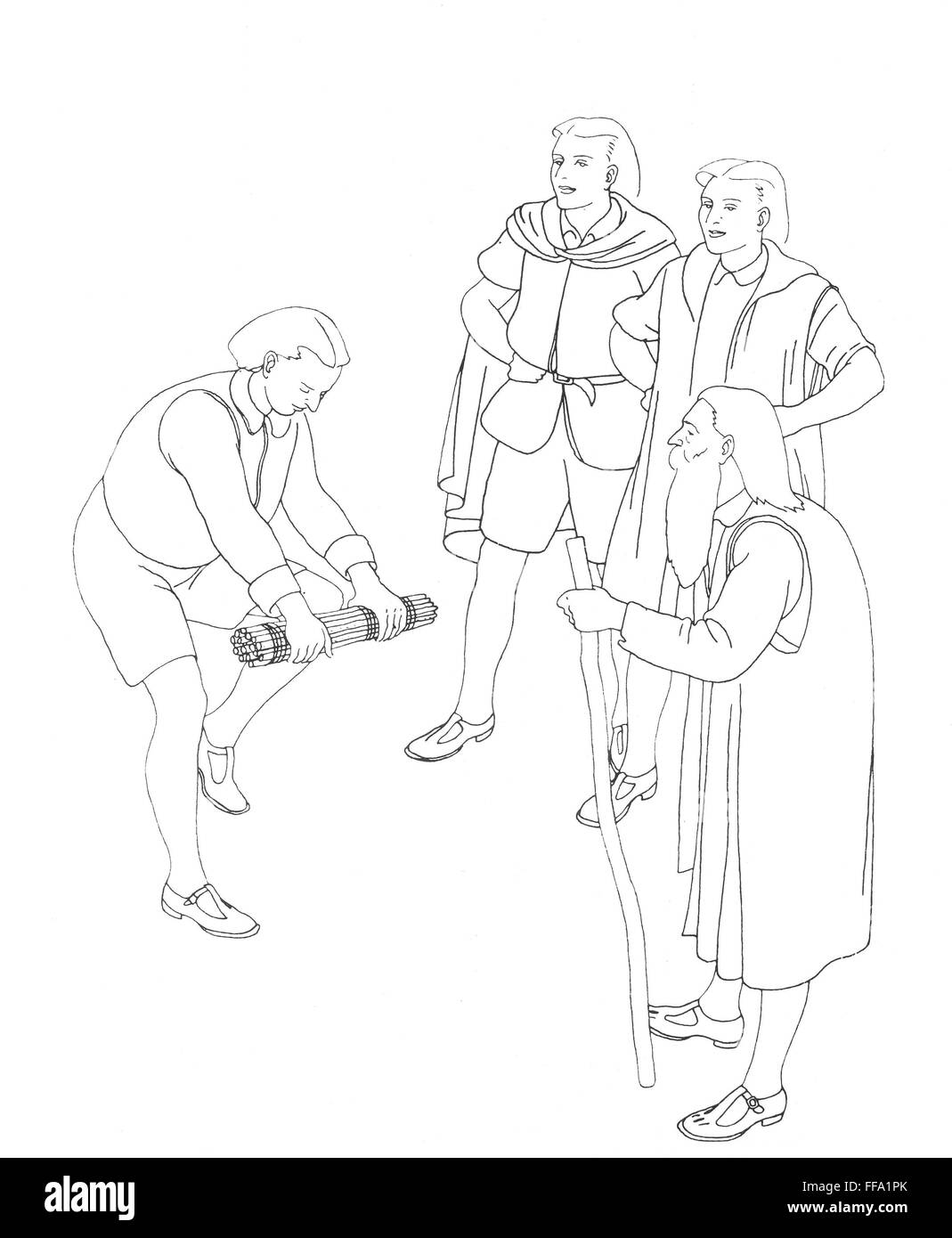 AESOP: FATHER & SONS. /nIllustration to the 'Fables.' Stock Photo - Alamy