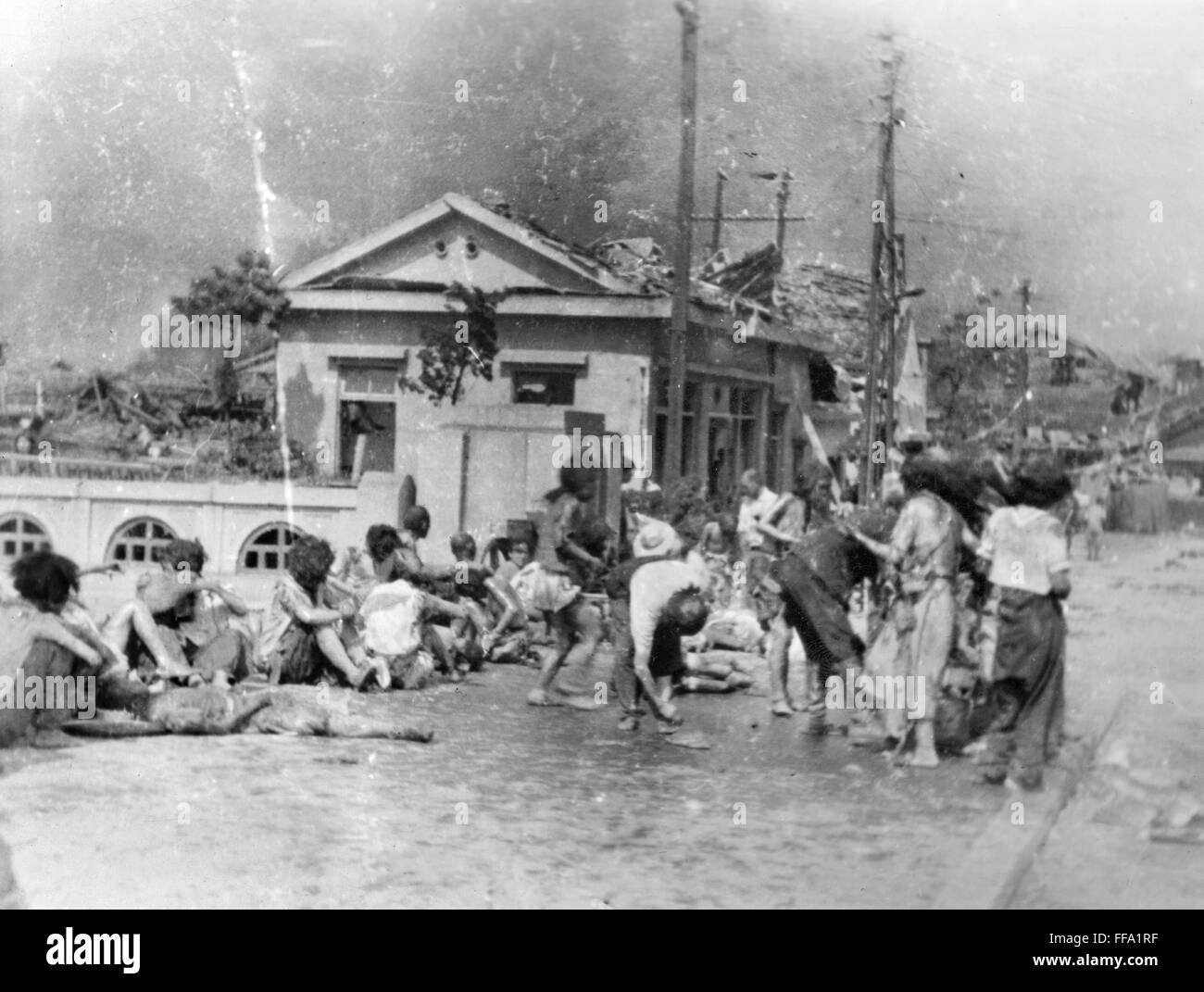 WORLD WAR II: HIROSHIMA. /nVictims of the first atomic bomb wait to ...