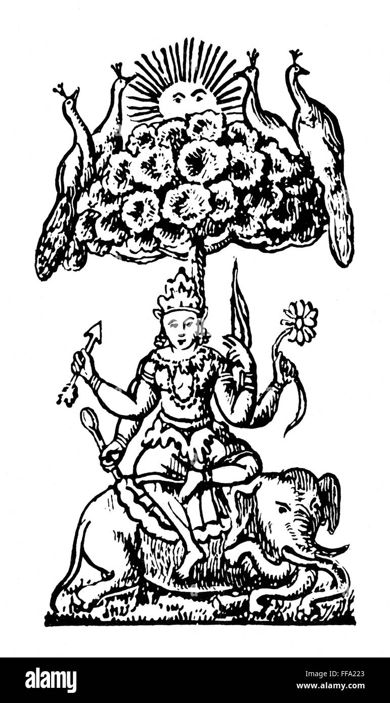 MYTHOLOGY: INDRA. /nHindu-Vedic god of thunder and rain Stock Photo - Alamy