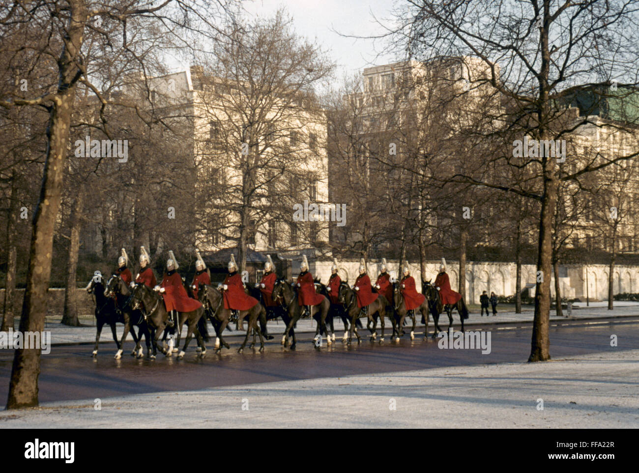 LONDON: MALL. /nLifeguards in the Mall in winter Stock Photo - Alamy