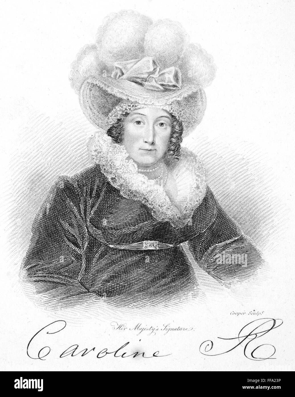 CAROLINE OF BRUNSWICK /n(1781-1821). Queen of Great Britain and Ireland ...