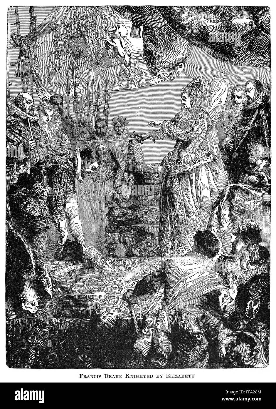 SIR FRANCIS DRAKE (1540-1596). /nEnglish naval commander and navigator ...