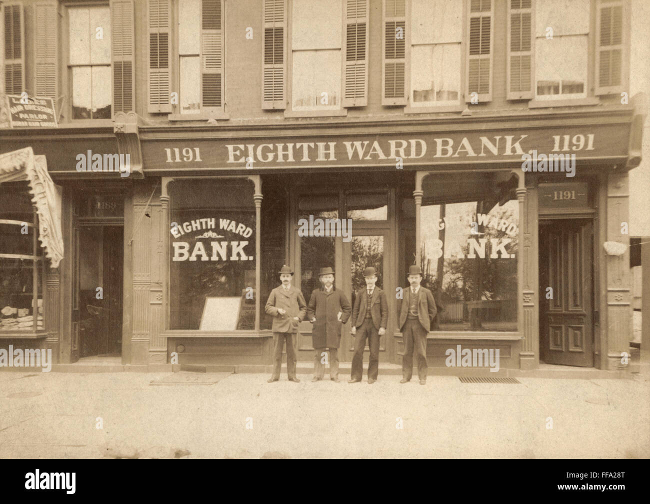 NEW YORK BANK, 1900. /nEighth Ward Bank, c1900 Stock Photo - Alamy