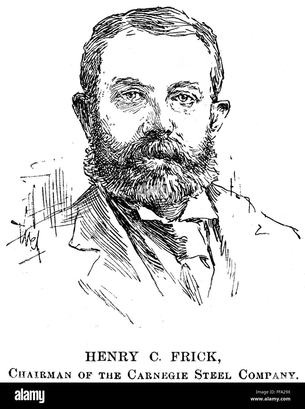 HENRY CLAY FRICK (1849-1919). /nAmerican industrialist. Pen-and-ink ...