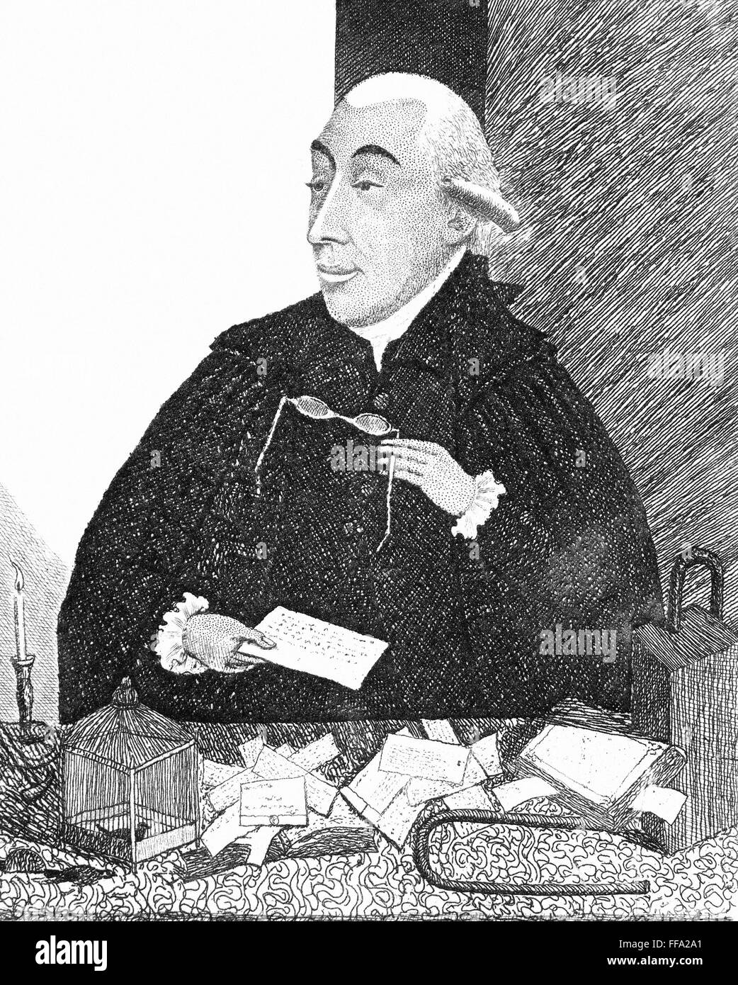JOSEPH BLACK (1728-1799). /nScottish chemist. Dr. Black lecturing ...