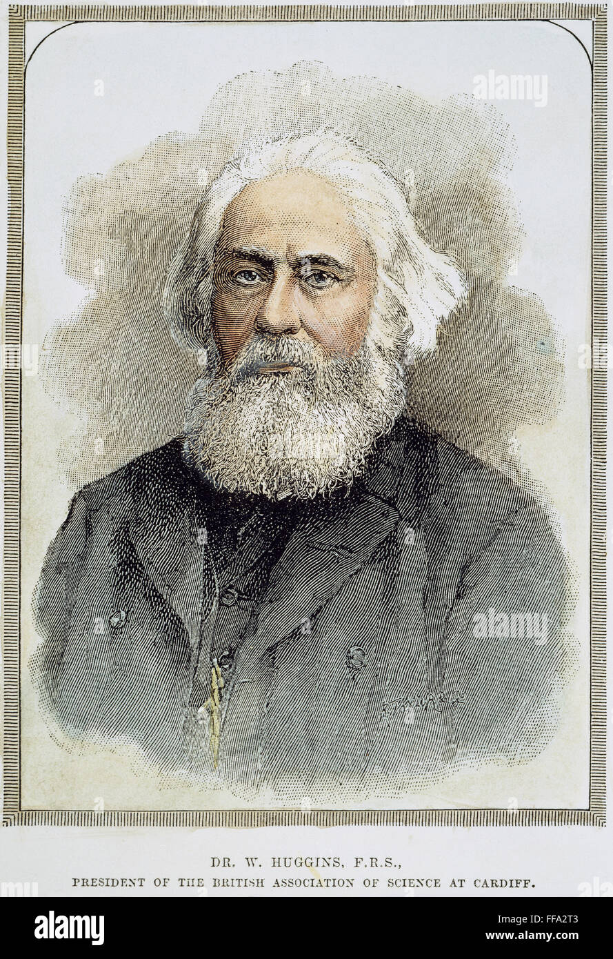 SIR WILLIAM HUGGINS /n(1824-1910). English astronomer. Line engraving ...