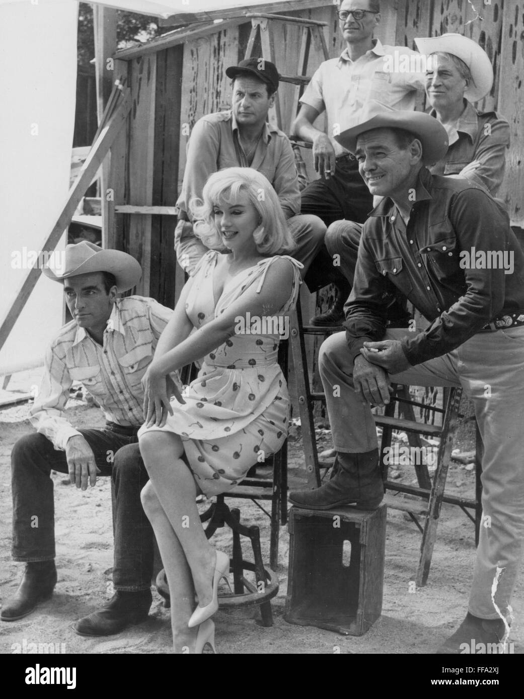 FILM: THE MISFITS, 1961. /nClockwise: Arthur Miller, John Huston, Clark ...