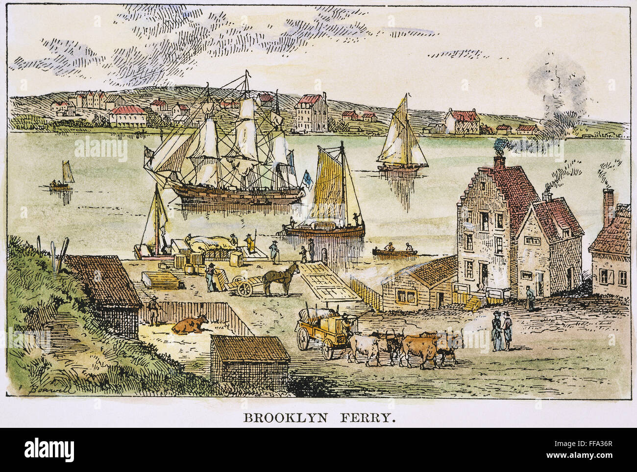 THE BROOKLYN FERRY. /nThe Brooklyn Ferry, connecting New York with ...