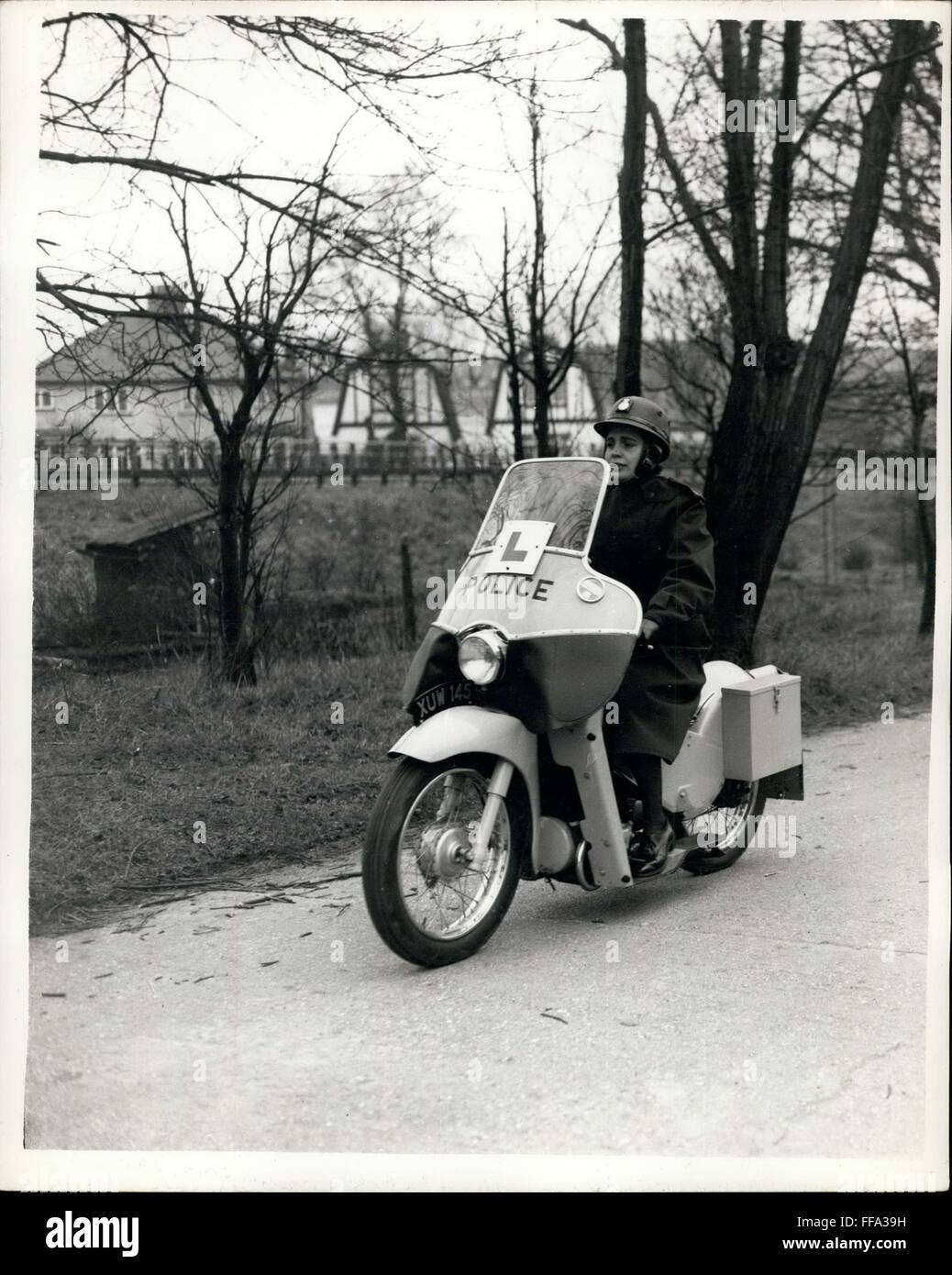 1966 - Police motorcade motorcycle Female Lady cop © Keystone Pictures ...