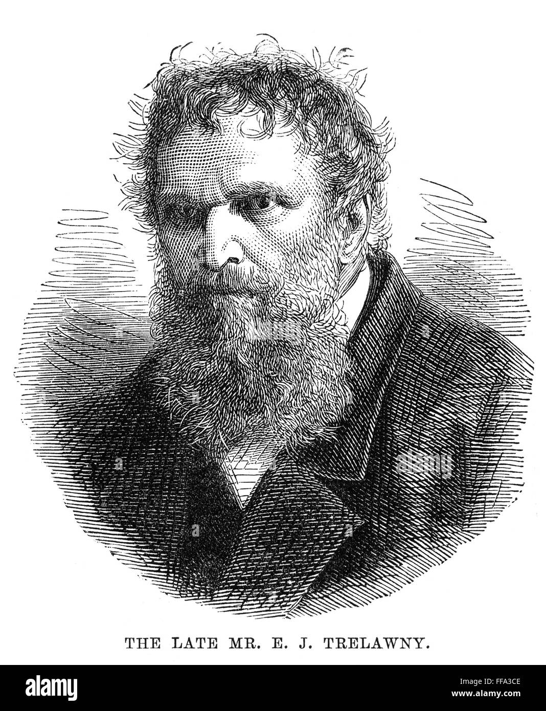 EDWARD JOHN TRELAWNY /n(1792-1881). English writer and adventurer. Wood ...