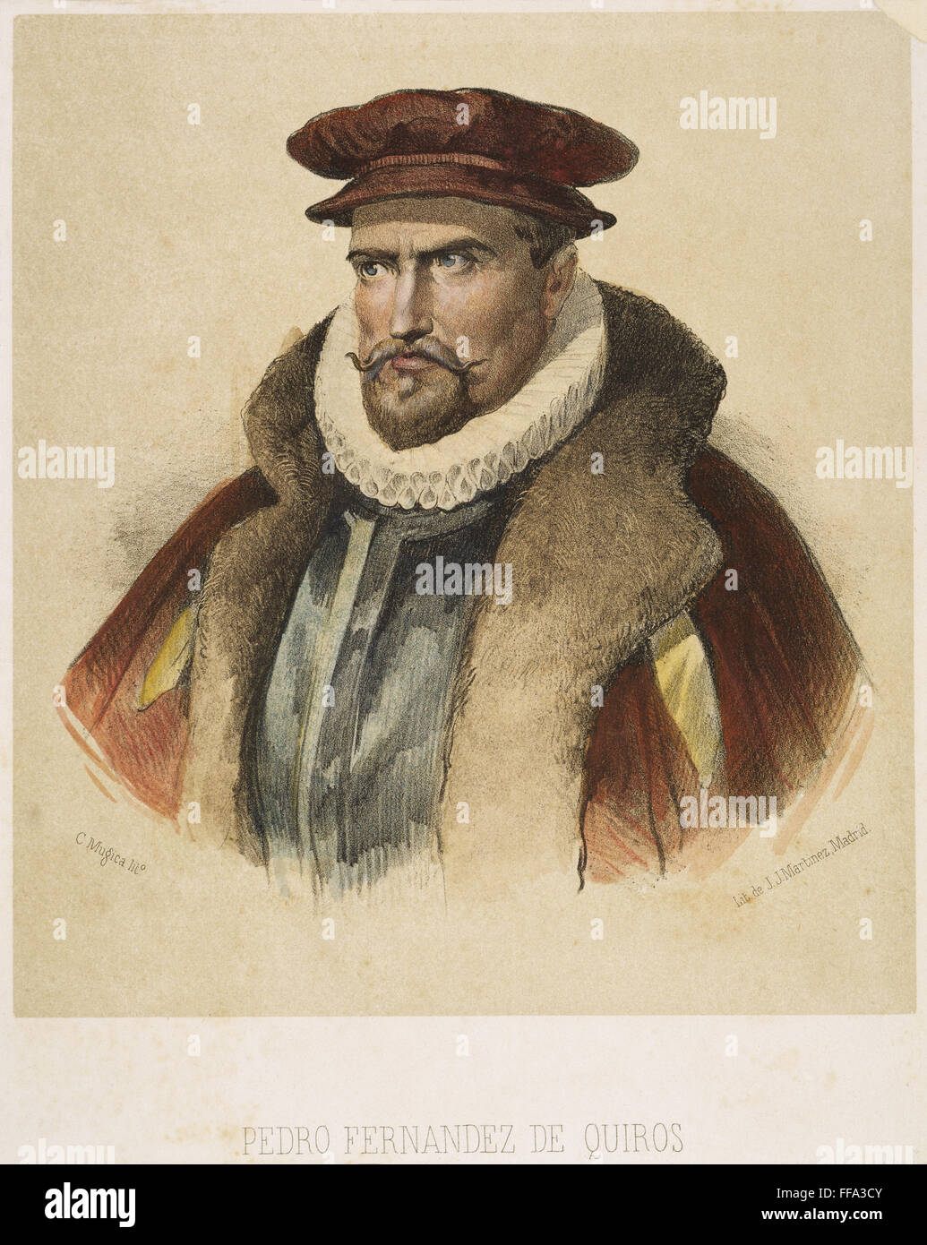 PEDRO FERNANDES de QUEIROS /n(1560?-1614). Portugese navigator ...