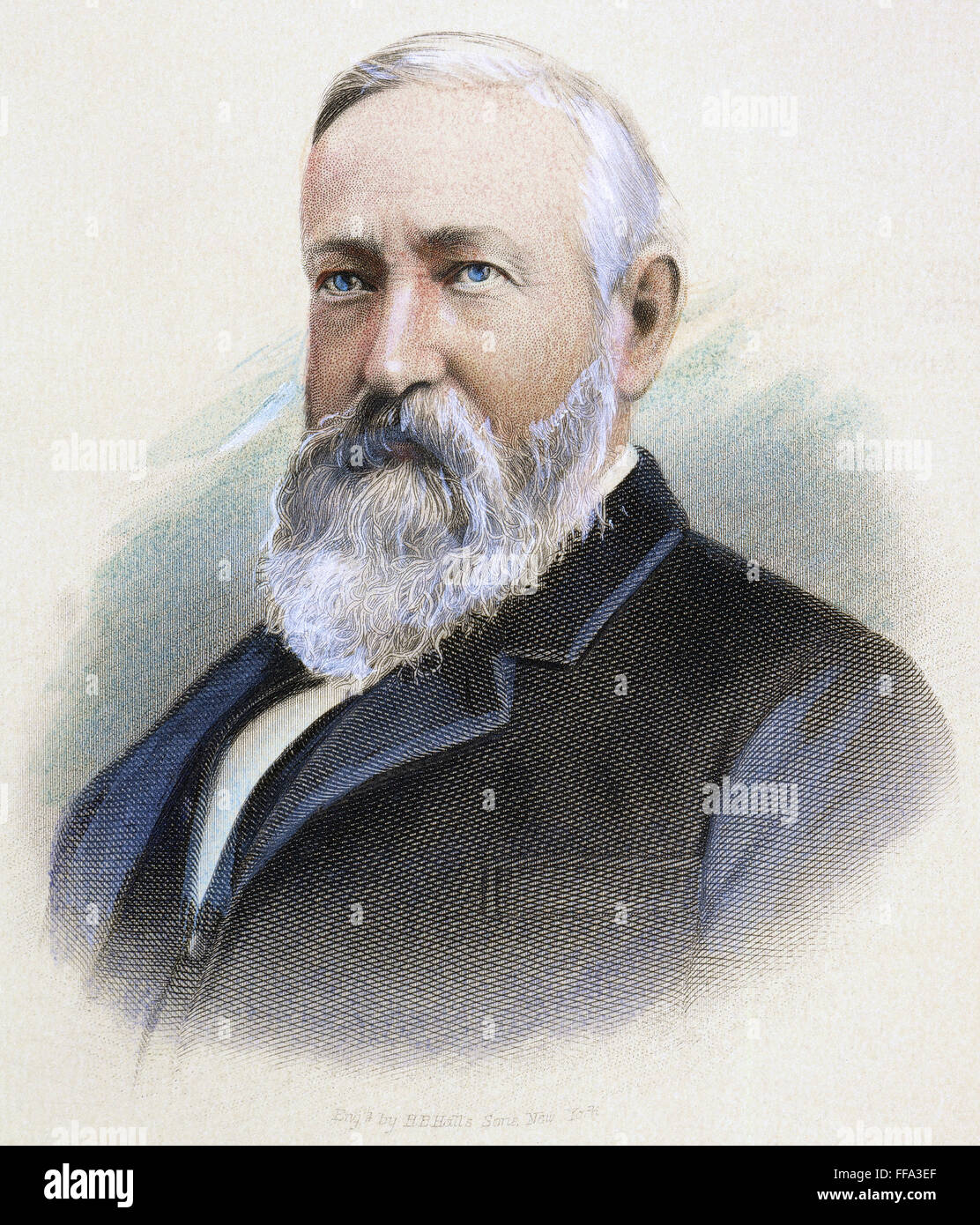 BENJAMIN HARRISON /n(1833-1901). stipple engraving, c1889 Stock Photo ...