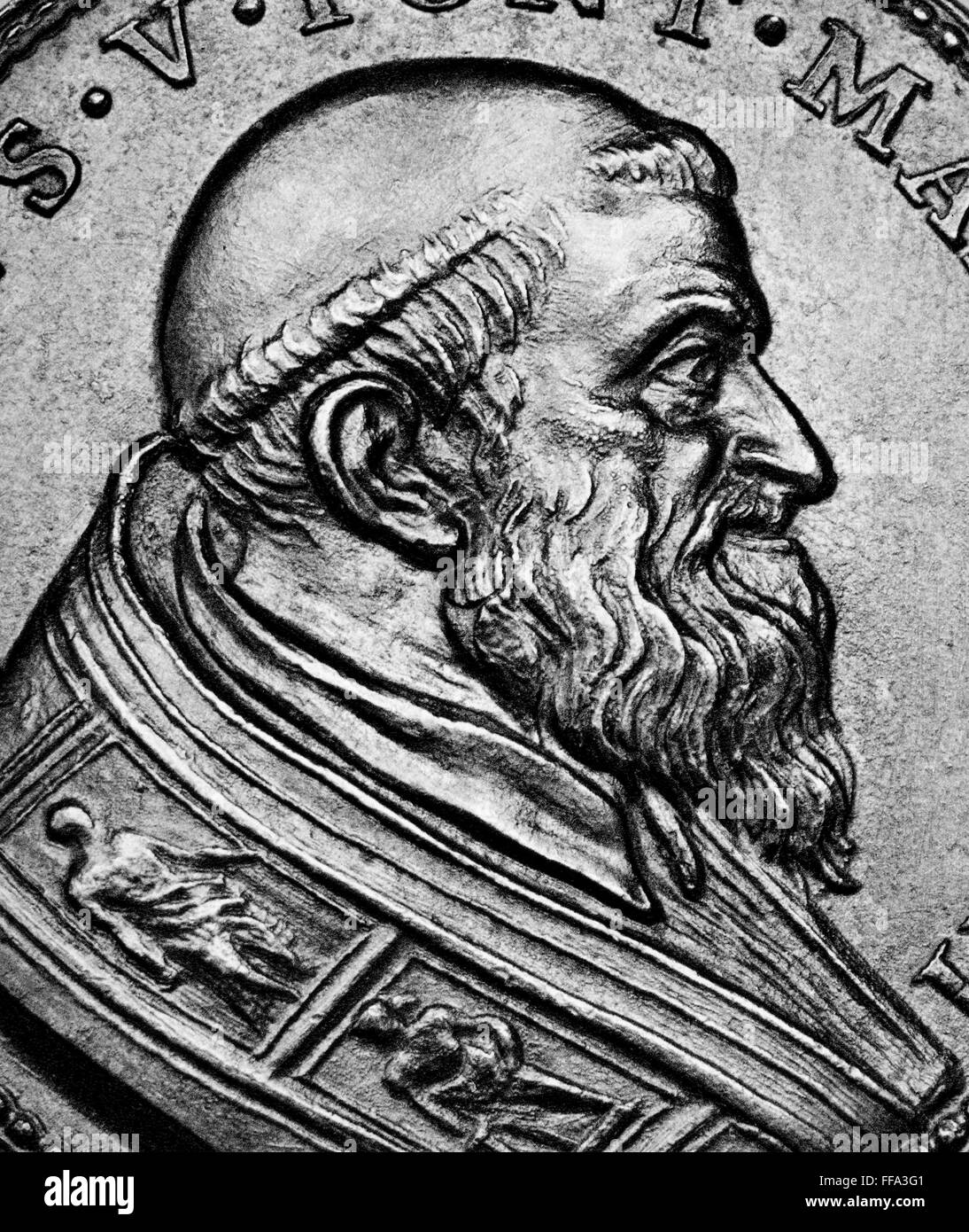 SIXTUS V (1521-1590). /nPope, 1585-1590. Contemporary medallion Stock ...