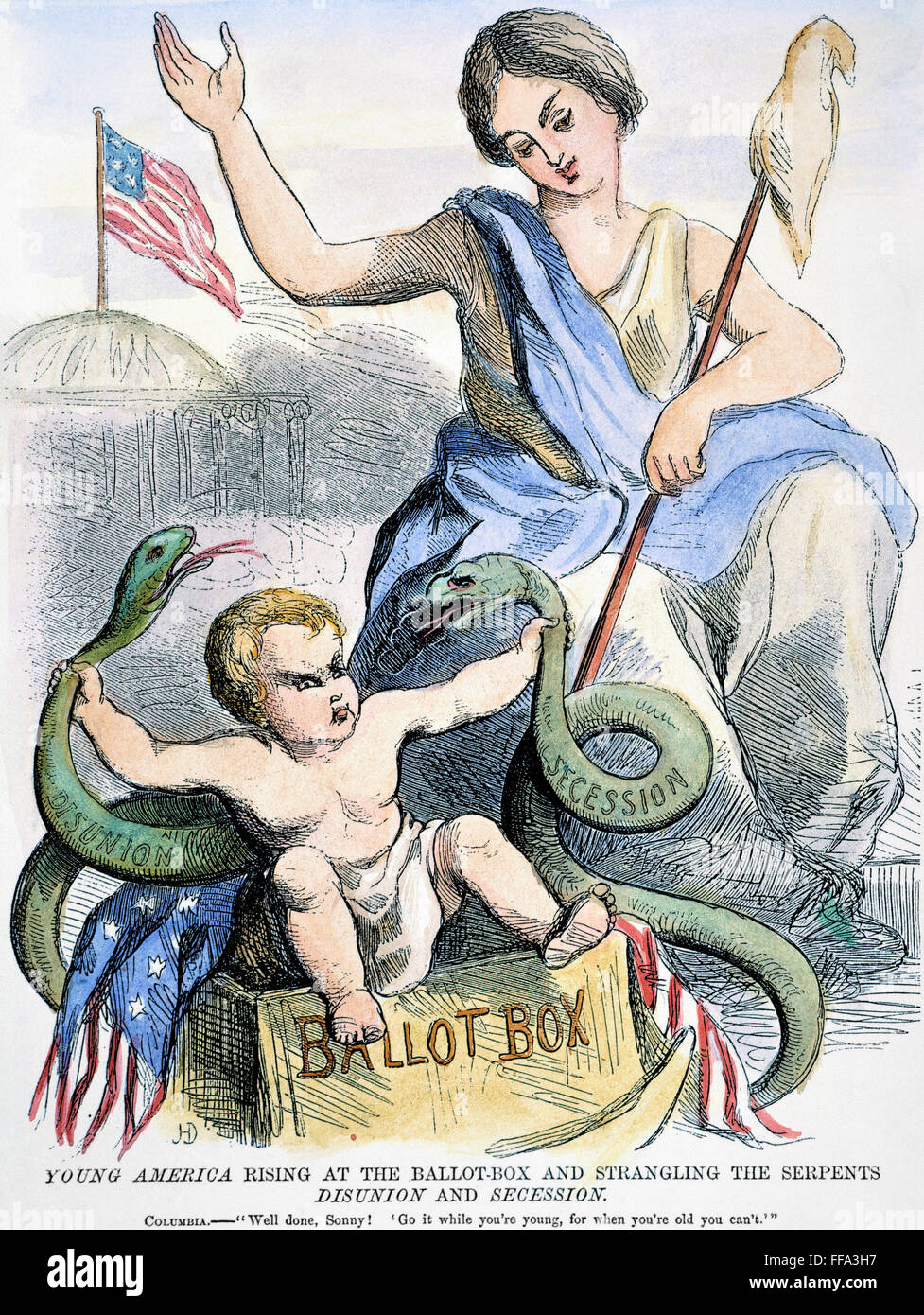 CARTOON: YOUNG AMERICA. /n'Young America Rising at the Ballot-Box and ...