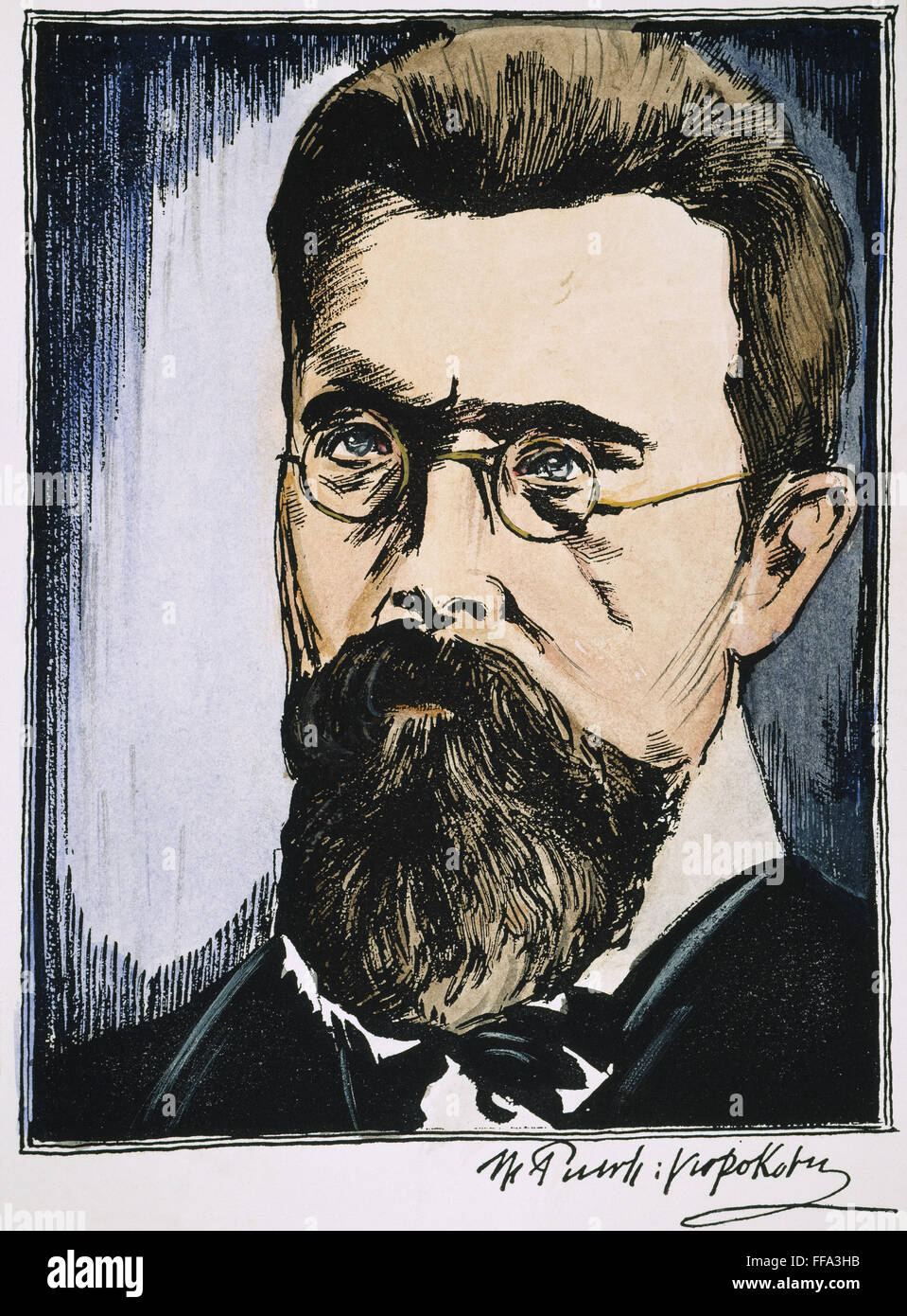 NIKOLAI A. RIMSKI-KORSAKOV /n(1844-1908). Russian composer: drawing ...