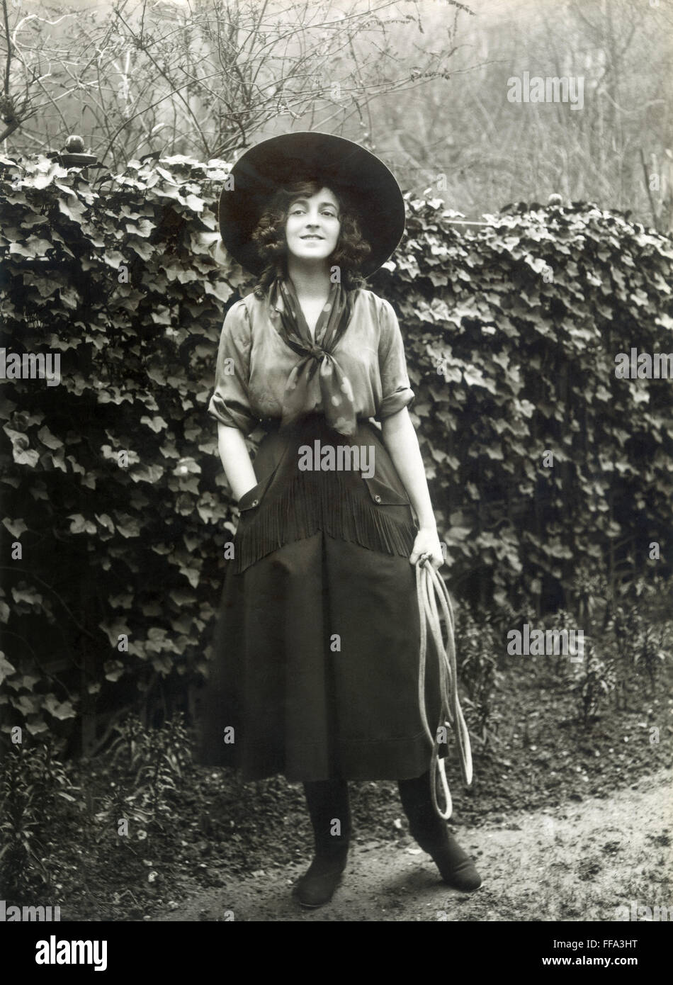 ELSIE JANIS (1889-1956). /nAmerican actress. Photographed in cowgirl ...