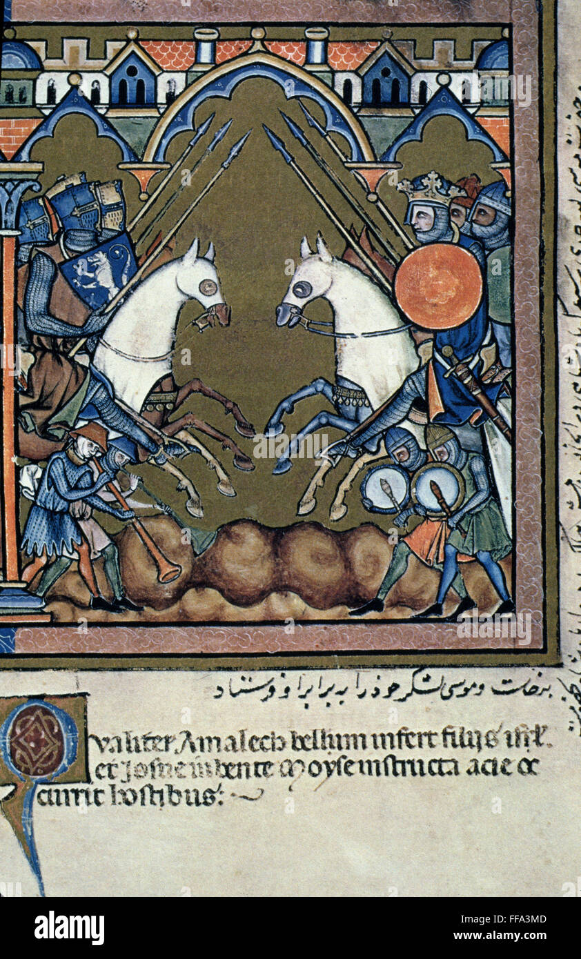 JOSHUA & AMALEK./nAn Old Testament Battle Scene depicting the ...