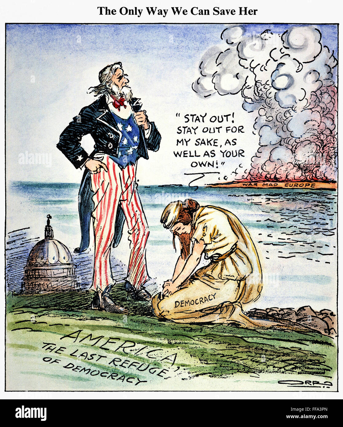 CARTOON: U.S. INTERVENTION. /nThe Only Way We Can Save Her [Democracy ...