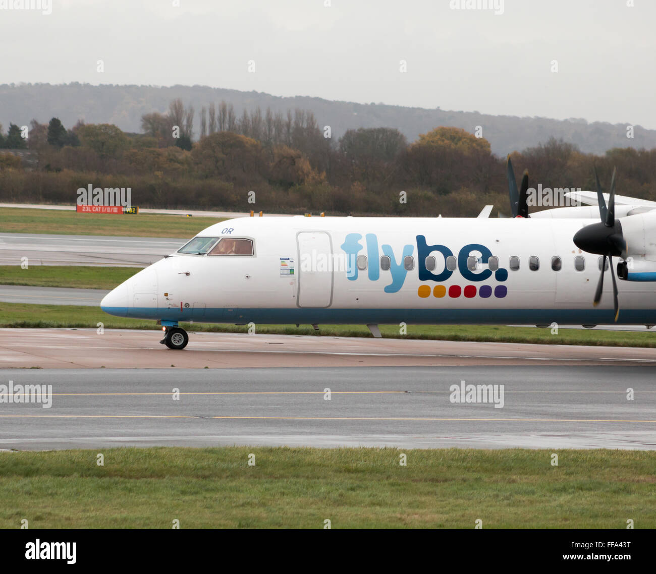 Flybe Bombardier Dash 8 Q400 regional turboprop passenger plane (G-ECOR ...