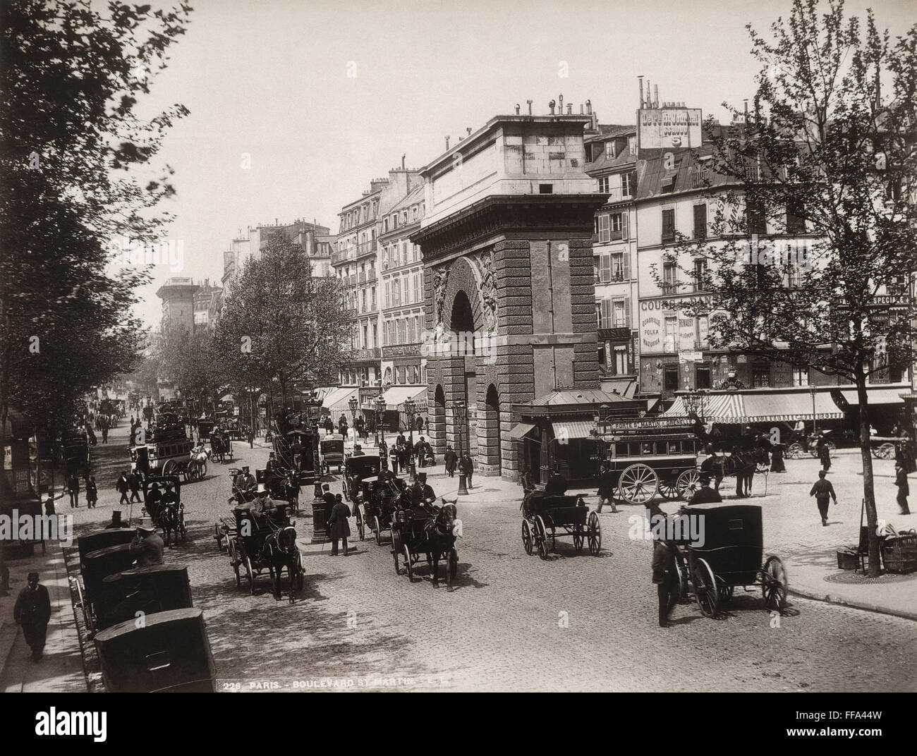 PARIS: STREET SCENE, 1890. /nBoulevard Saint Martin and the old Saint ...