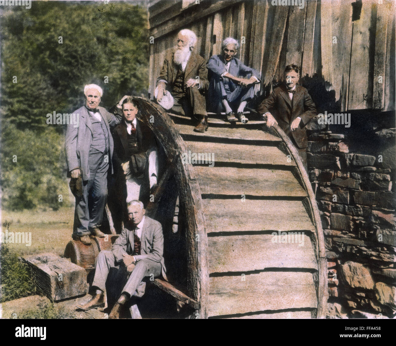 EDISON & FRIENDS, 1918. /nThomas A. Edison and friends on a camping ...
