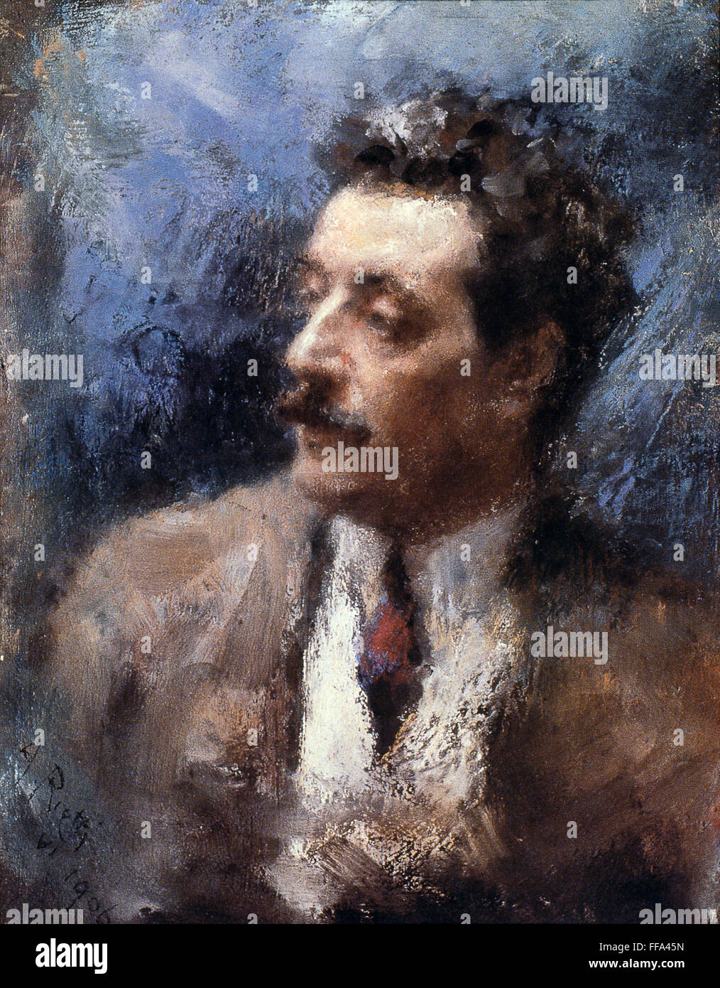 GIACOMO PUCCINI (1858-1924). /nItalian operatic composer. Pastel, 1906 ...