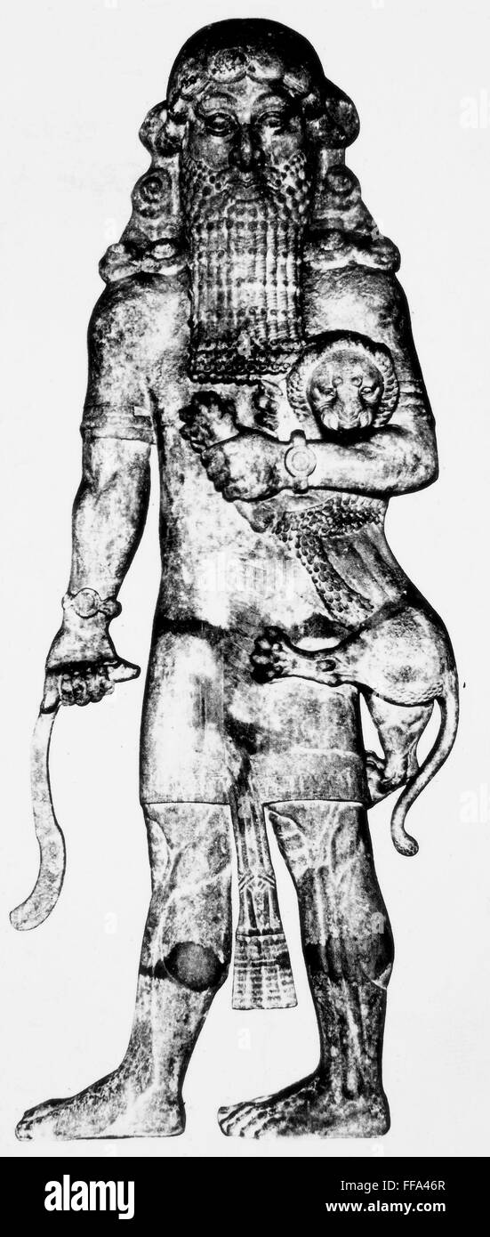 BABYLONIA: GILGAMESH. /nBabylonian statuette of the hero Gilgamesh ...