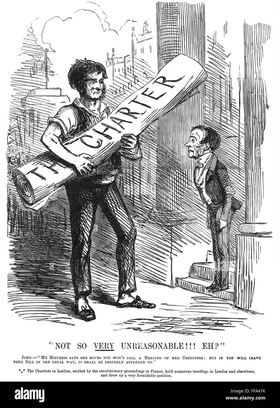CHARTISTS CARTOON, 1848. /n'Not So Very Unreasonable!!! Eh?' Cartoon ...