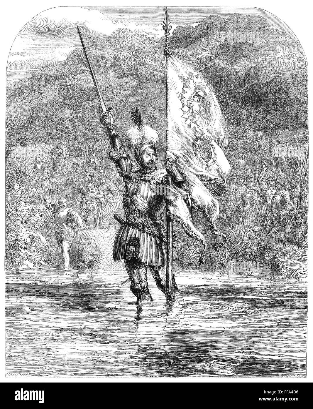 VASCO NUNEZ de BALBOA /n(1475-1519). Spanish explorer. Balboa taking ...