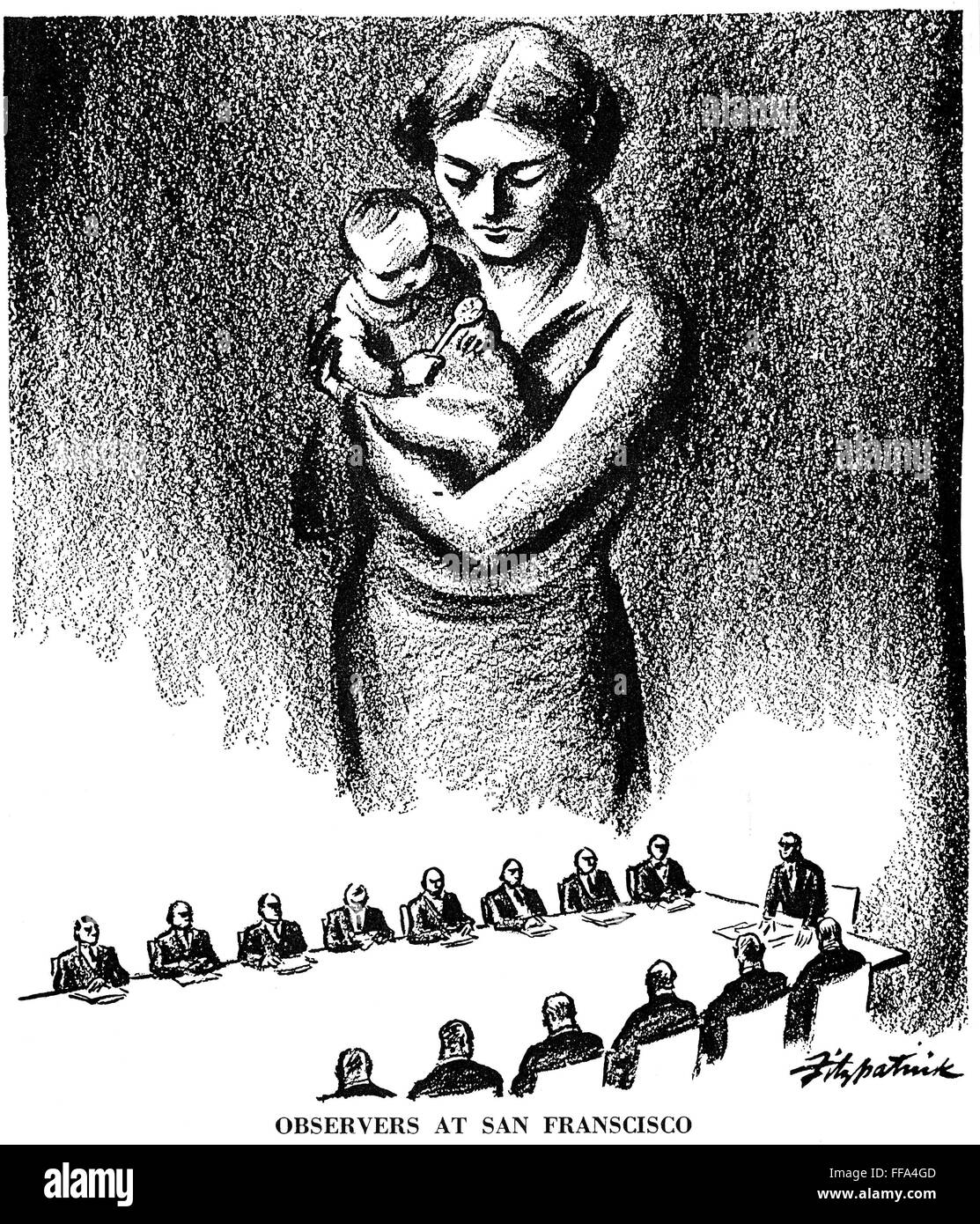 CARTOON: UNITED NATIONS. /n'Observers at San Francisco.' American ...