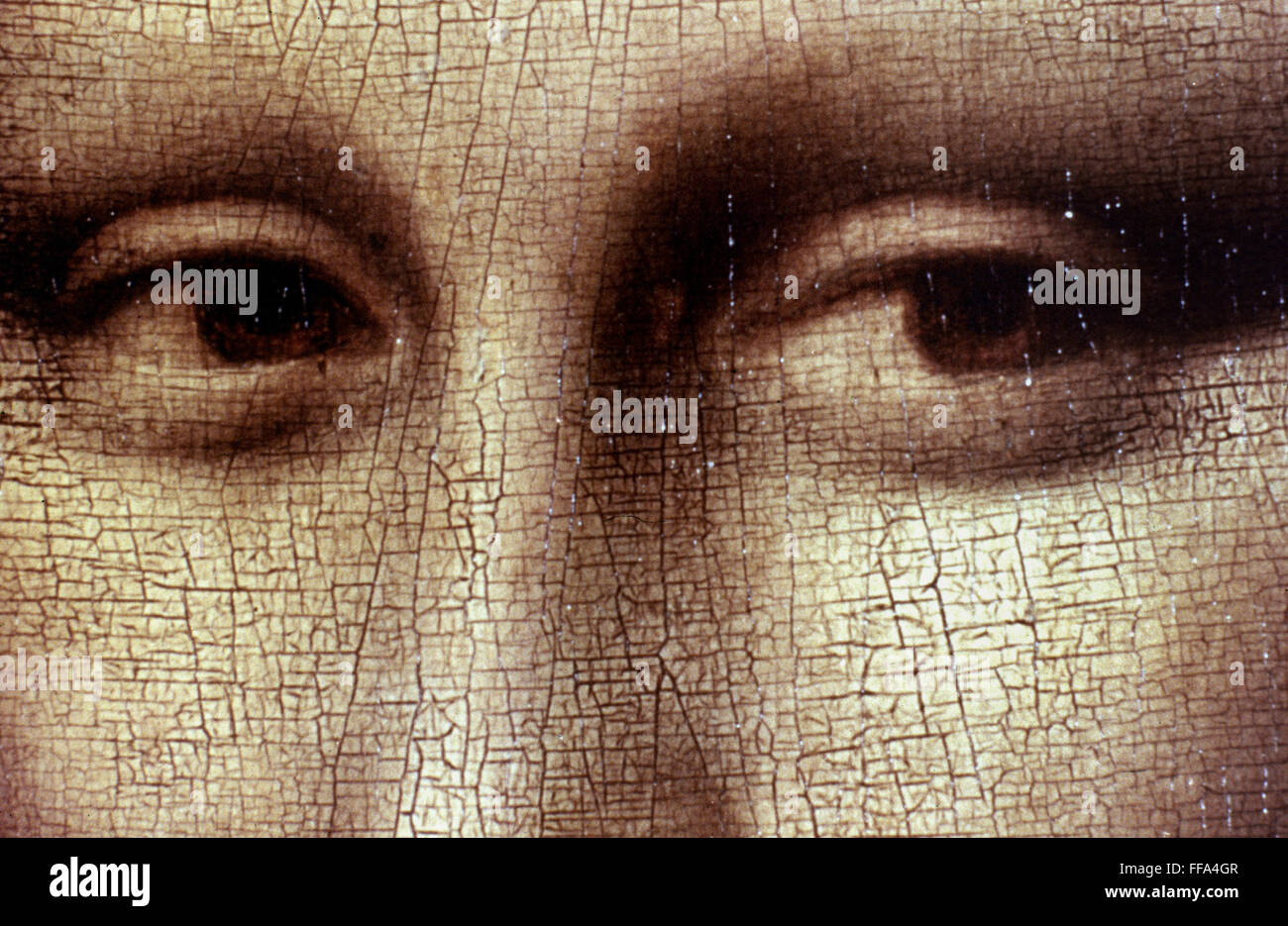 MONA LISA. /nLeonardo da Vinci. Detail of eyes. Wood, c1503-06 Stock ...