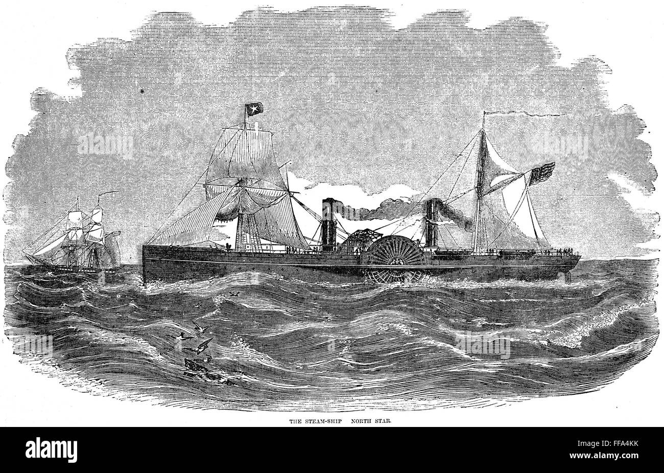 VANDERBILT: STEAM YACHT. /nCornelius Vanderbilt's paddle-box steam ...