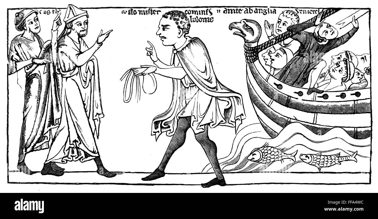 THOMAS └ BECKET (c1118-1170). /nEnglish prelate. St. Thomas embarking ...