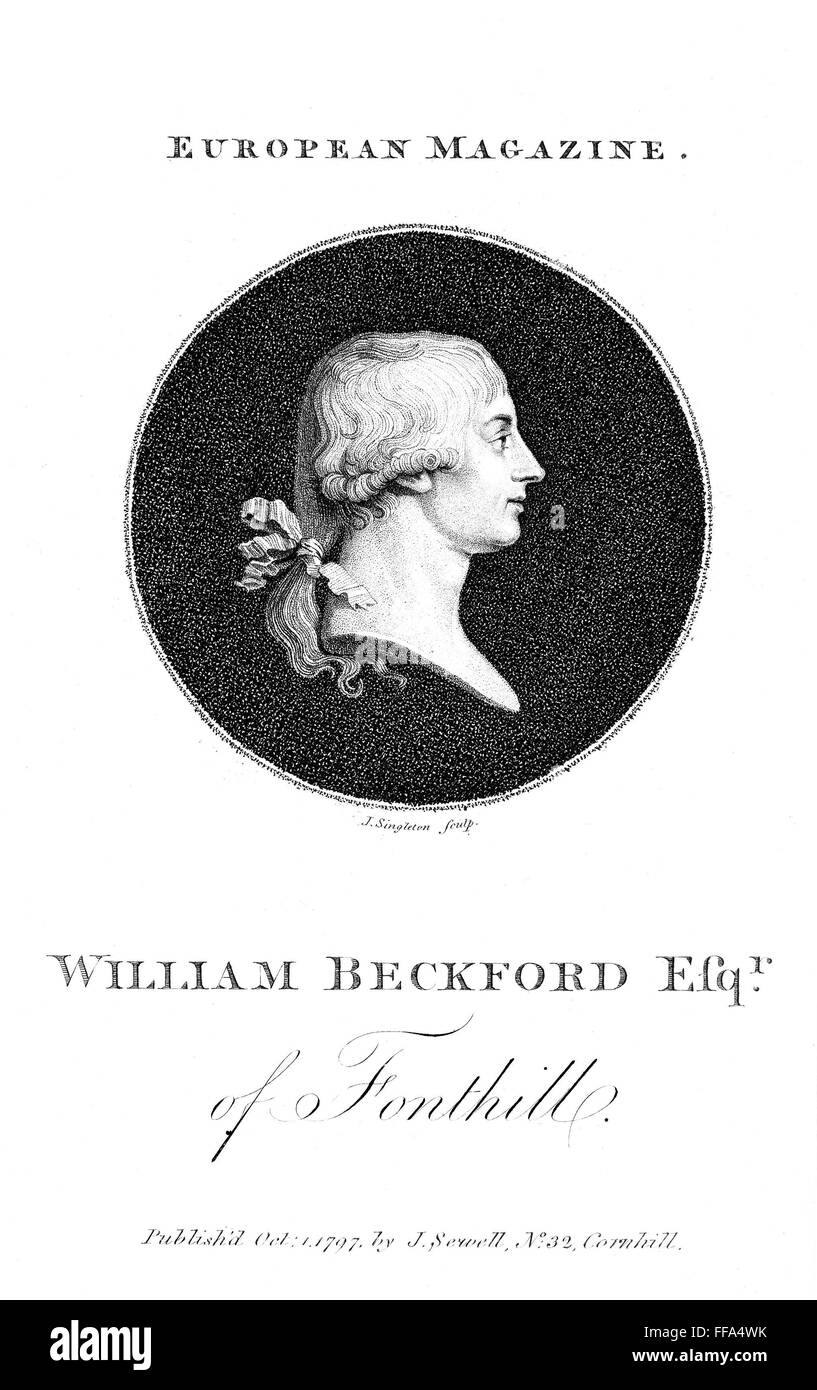 WILLIAM BECKFORD (1760-1844). /nEnglish writer and art collector ...