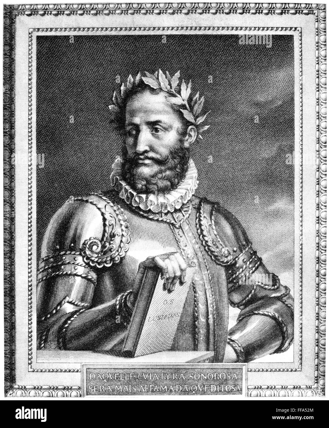 LUIZ VAZ de CAMOES /n(1524-1580). Portuguese poet. Line engraving Stock ...