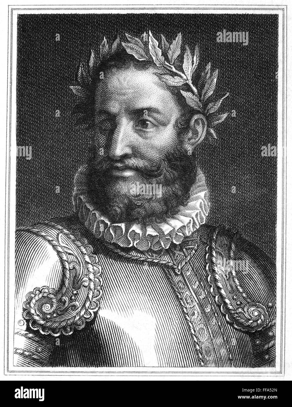 LUIZ VAZ de CAMOES /n(1524-1580). Portuguese poet. Line engraving ...