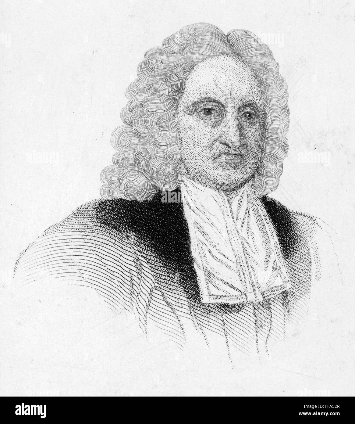 EDMUND HALLEY (1656-1742). /nEnglish astronomer. Line and stipple ...