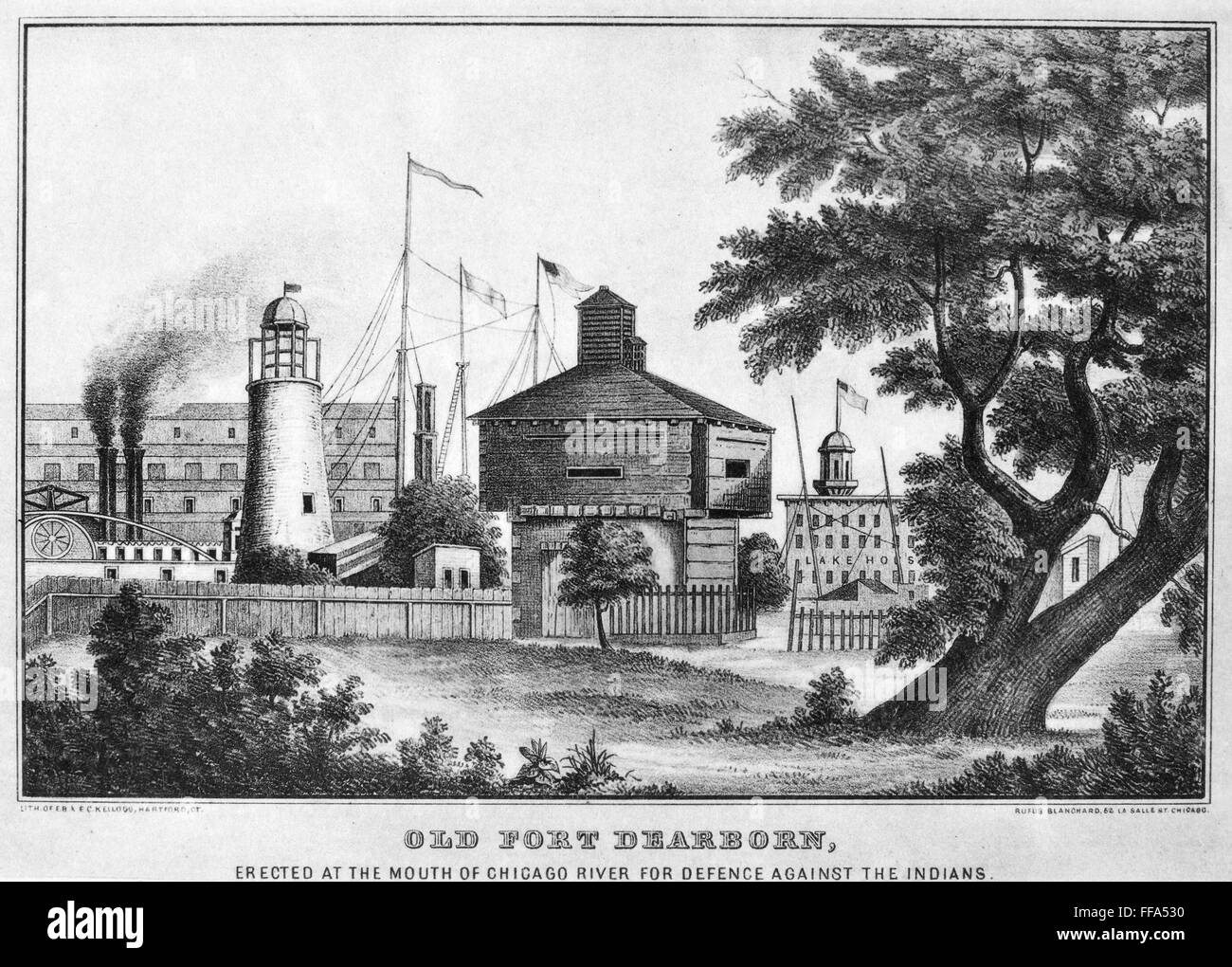 FORT DEARBORN, 1816-1856. /nThe last Fort Dearborn, demolished 1856, on ...