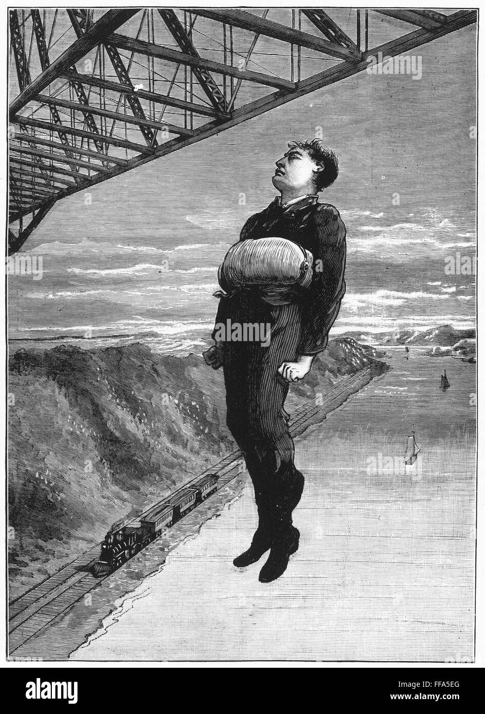 STEVE BRODIE (c1863-c1901). /nAmerican daredevil. Successfully leaping ...