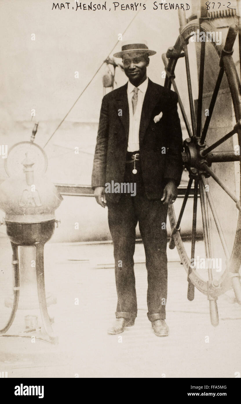 MATTHEW ALEXANDER HENSON /n(1866-1955). American arctic explorer ...