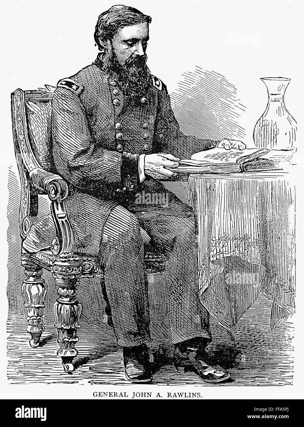 JOHN A. RAWLINS /n(1831-1869). American soldier and politician Stock ...