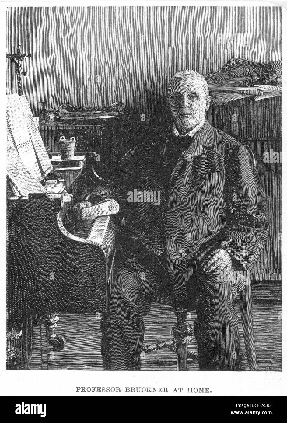 ANTON BRUCKNER (1824-1896). /nAustrian composer and organist. Wood ...