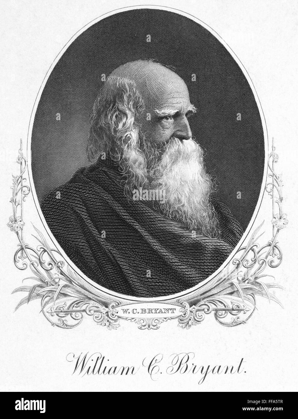 WILLIAM CULLEN BRYANT /n(1794-1878). American poet and editor. Steel ...