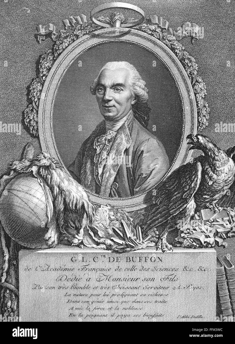 GEORGES LOUIS de BUFFON /n(1707-1788). French naturalist. Copper ...