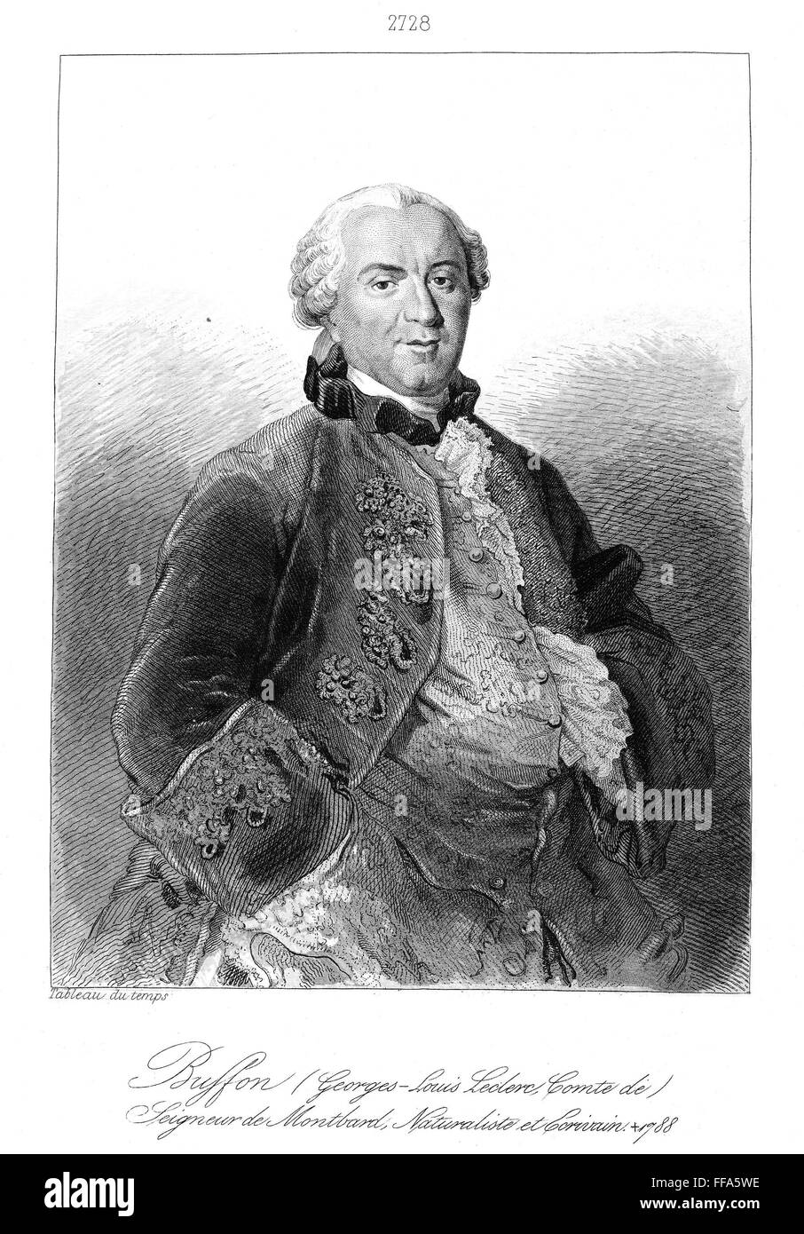 GEORGES LOUIS de BUFFON /n(1707-1788). French naturalist. Etching ...