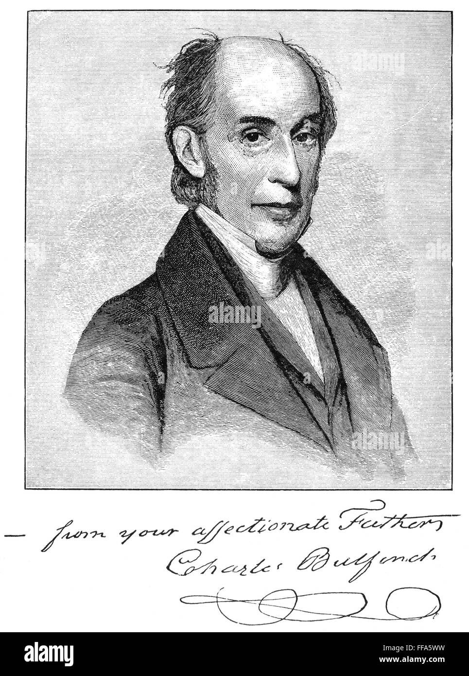 CHARLES BULFINCH (1763-1844). /nAmerican architect. Wood engraving ...