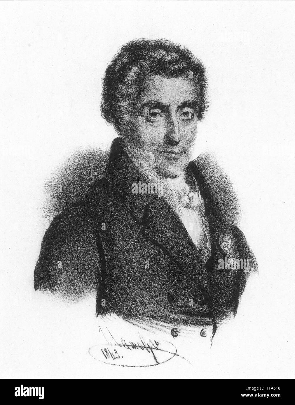 LUIGI CARLO CHERUBINI /n(1760-1842). Italian composer. Lithograph, 19th ...