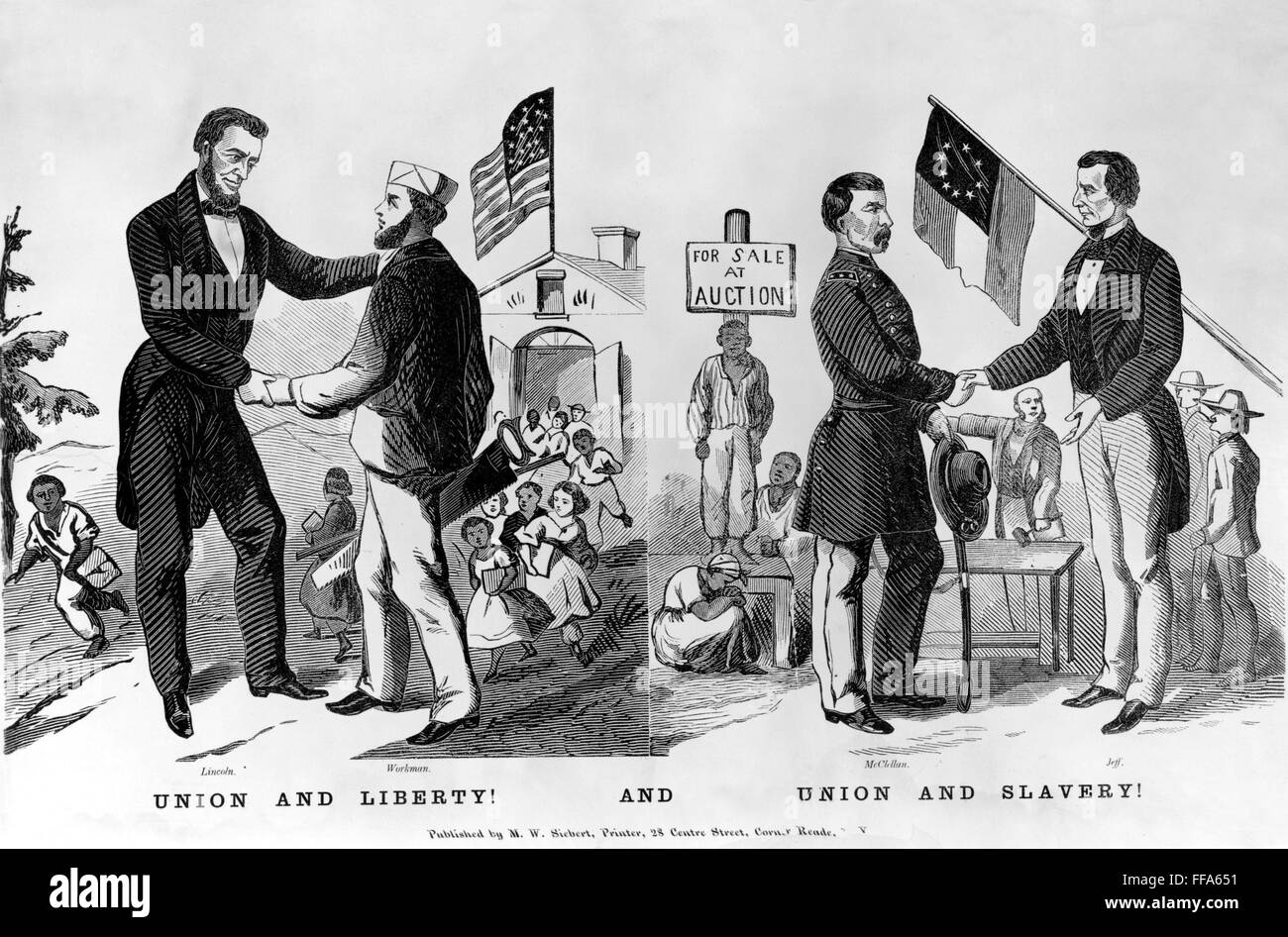 PRESIDENTIAL CAMPAIGN, 1864. /nContemporary American cartoon showing ...